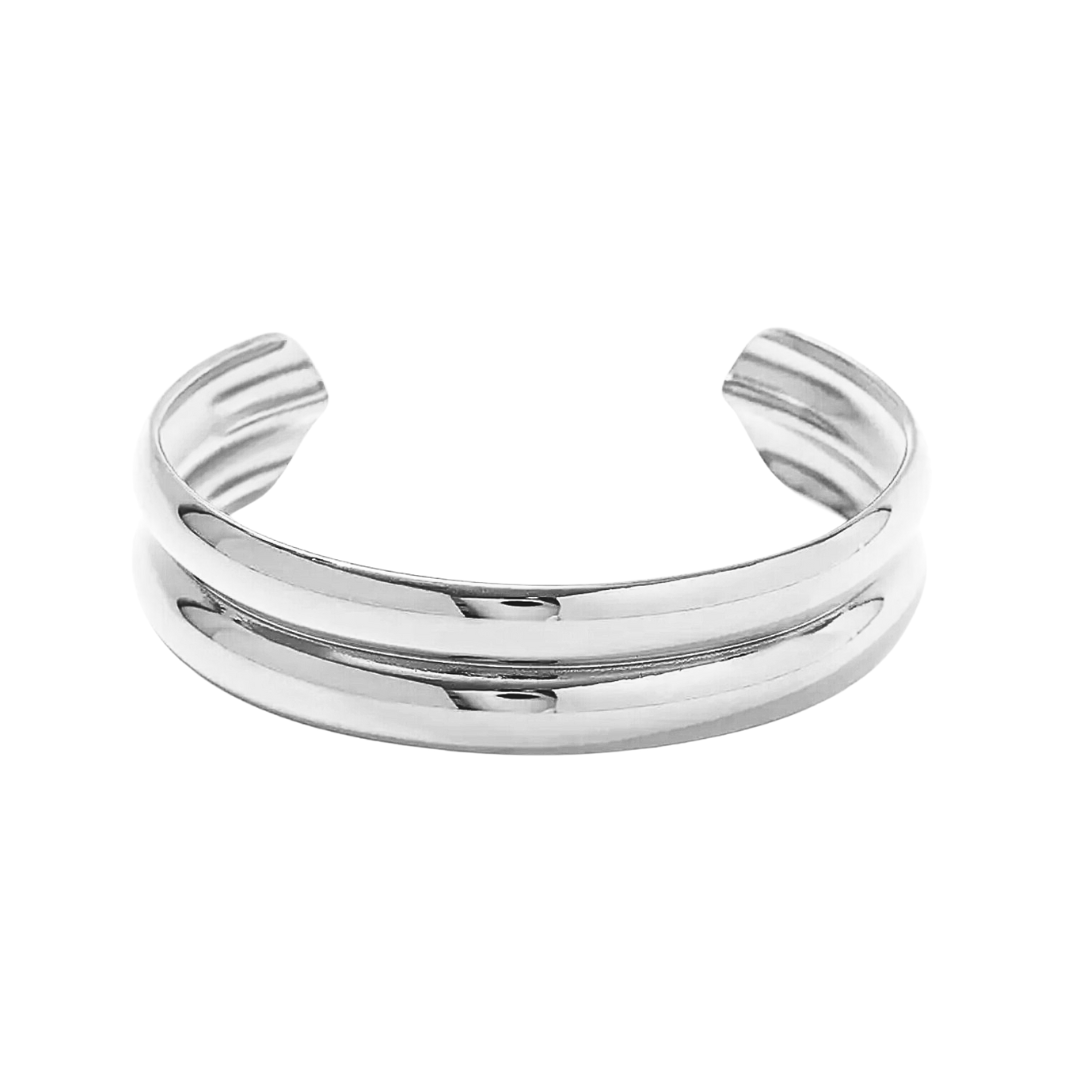 Silver Double Cuff Bracelet – Mickey's Girl