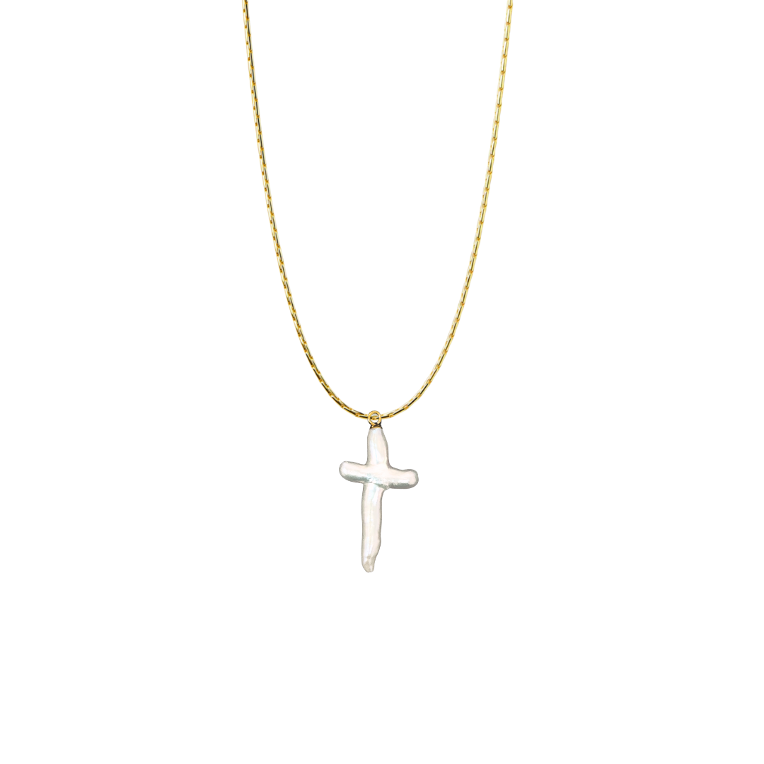 Pearl Cross Necklace – Mickey's Girl